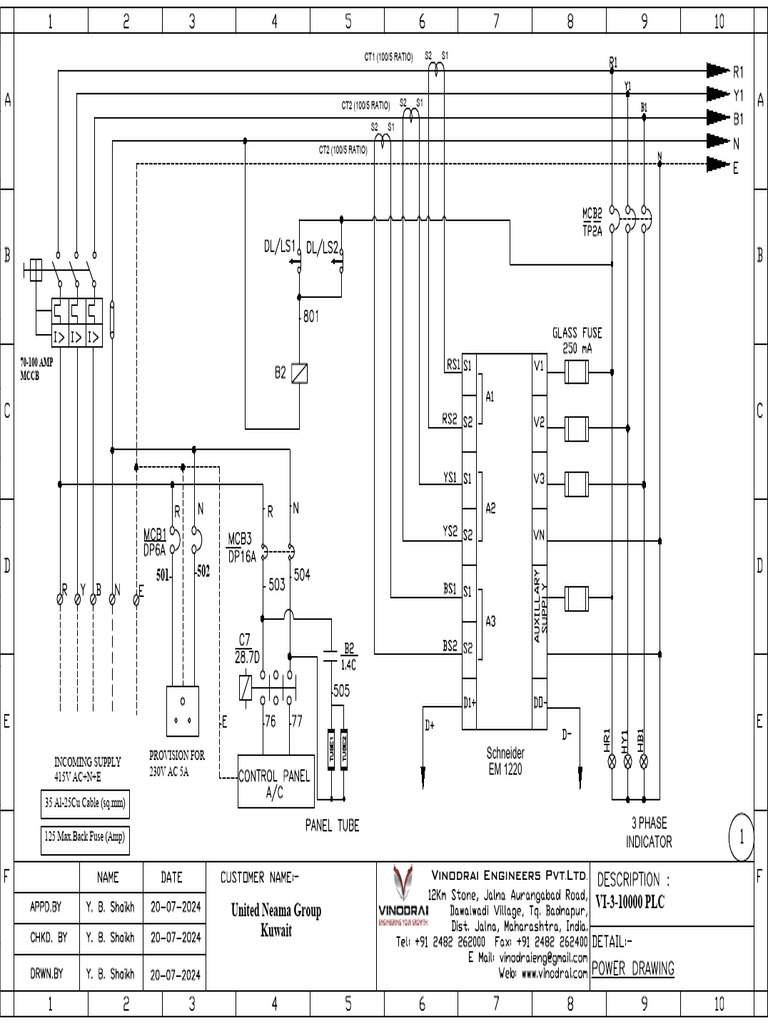 VI-3-10000 PLC United Neama Group Kuwait: CT1 (100/5 RATIO) S1 S2 | PDF