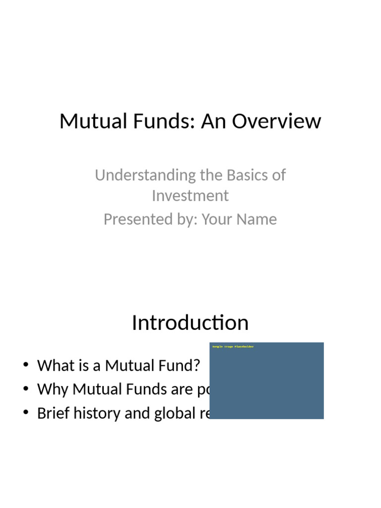 Mutual Funds Presentation With Images | PDF
