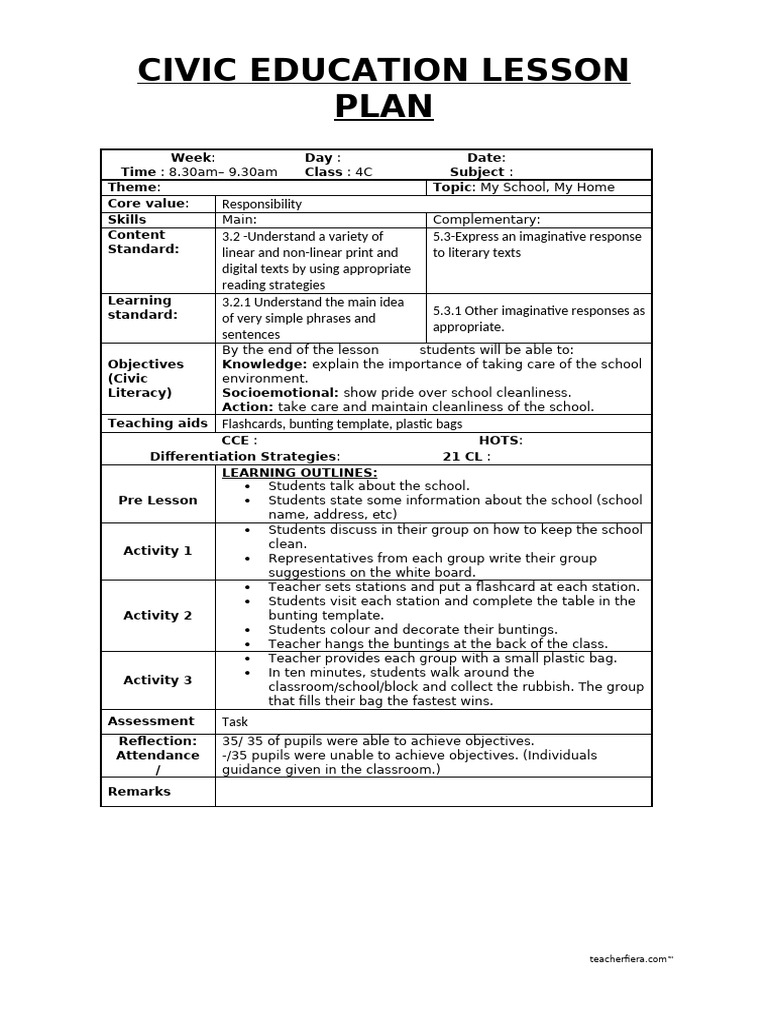 Y2 LP Civic Edu August Keeping The School Clean My School My Home | PDF ...