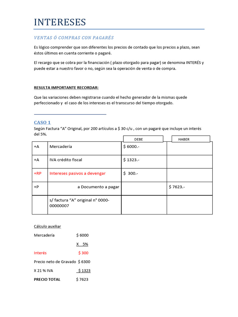 INTERESES | PDF | Interés | Factura