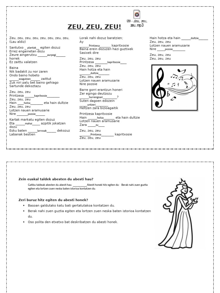 ZEU ZEU ZEU Abestia | PDF
