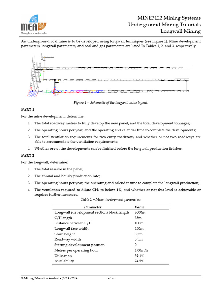 Tutorial 6 - Longwall Mining | PDF | Resource Extraction | Coal Mining