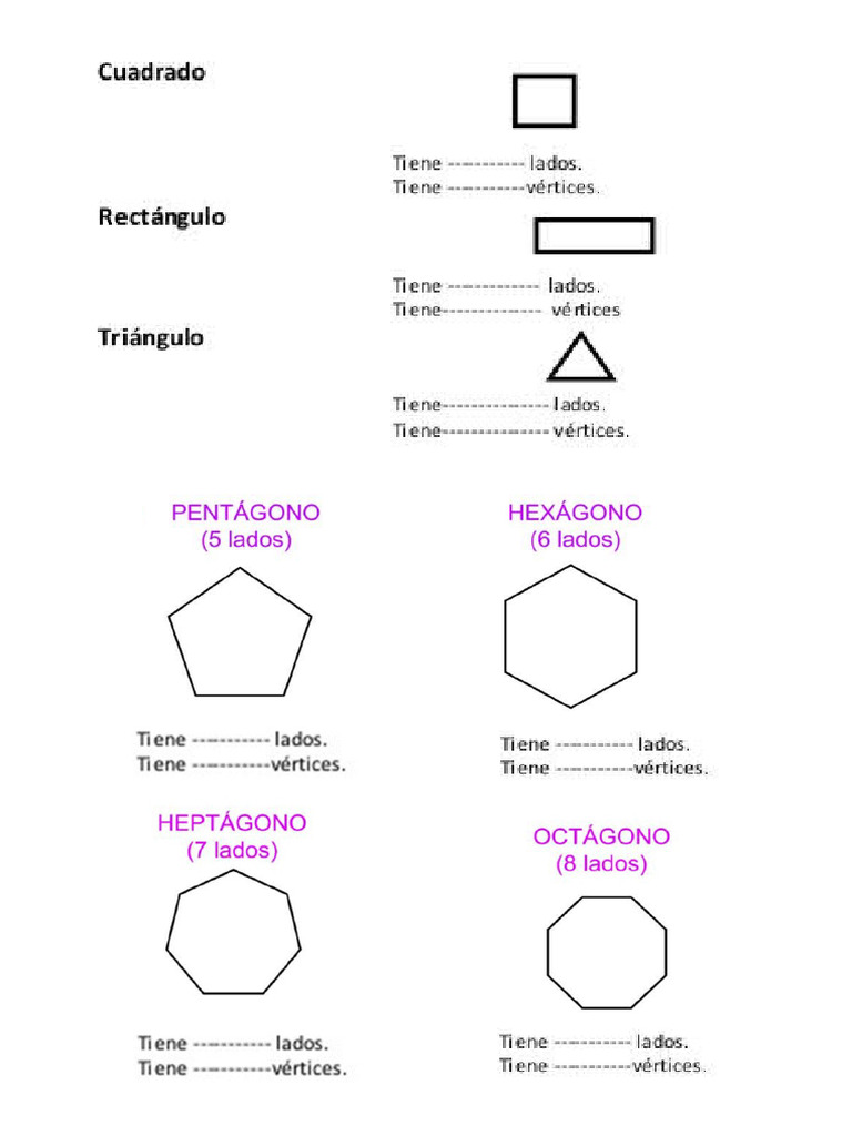 Lados y vertices figuras | PDF