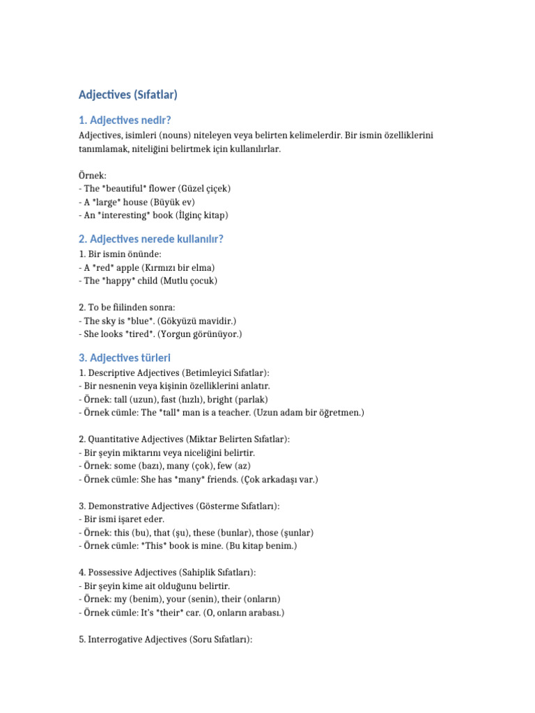 Adjectives Presentation v2 | PDF