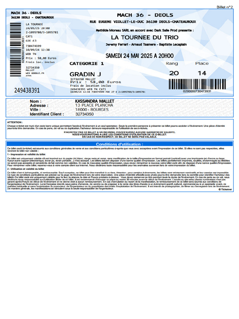 Billets 2 Trio Mach | PDF