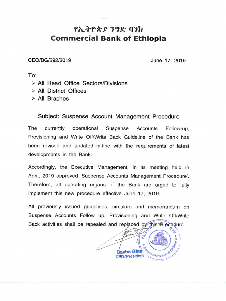 Suspense Account Management Procedure | PDF