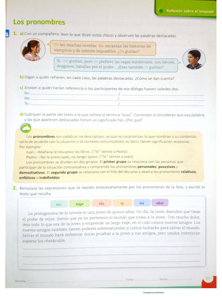 Pronombres Actividad | PDF