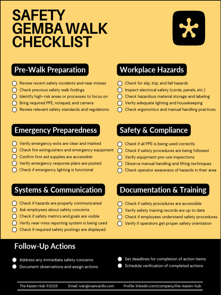 Safety Gemba Walk Checklist | PDF