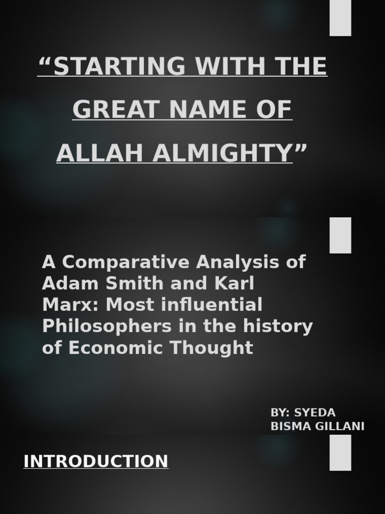 A Comparative Analysis of Adam Smith and Karl by Bisma | PDF | Value ...