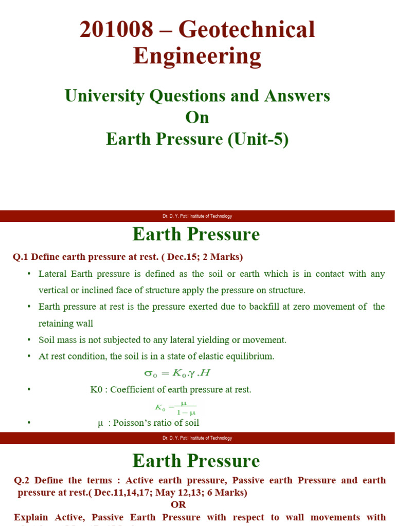 GT SPPU Unit 5 (Questions and Answers) | PDF | Stress (Mechanics) | Mechanics