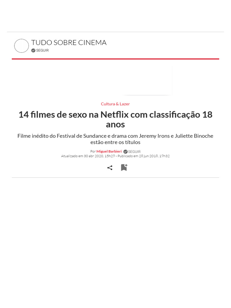 14 Filmes de Sexo Na Netflix Com Classif... - VEJA SÃO PAULO | PDF