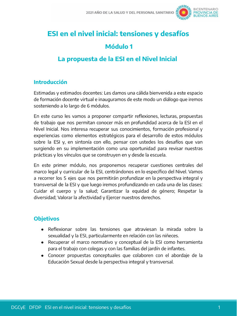 ESI NIVEL INICIAL 1 | PDF | Educación de la primera infancia | La ...