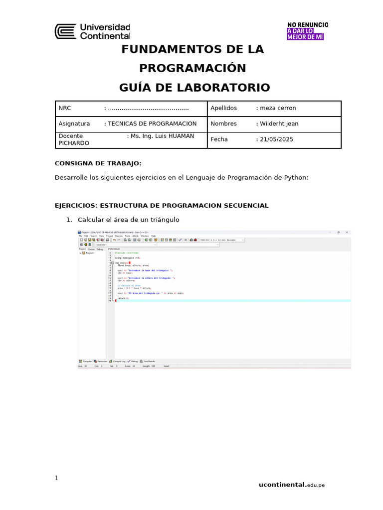 Guia - de - Laboratorio - FP - Sesion01 Wilderht Jean Meza Cerron | PDF