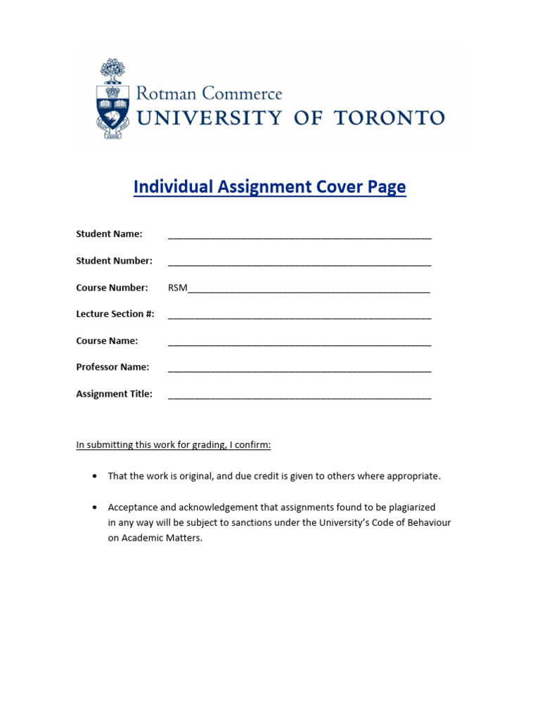Individual Assignment Cover Page | PDF