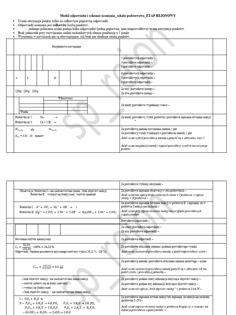Model Odp. Chem Rej. 18 19 | PDF