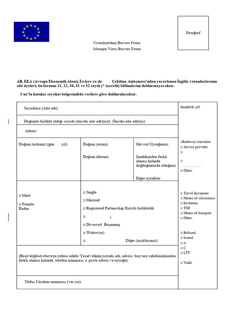 Schengen VISA Application Latest Version ENG TR 2024 New | PDF