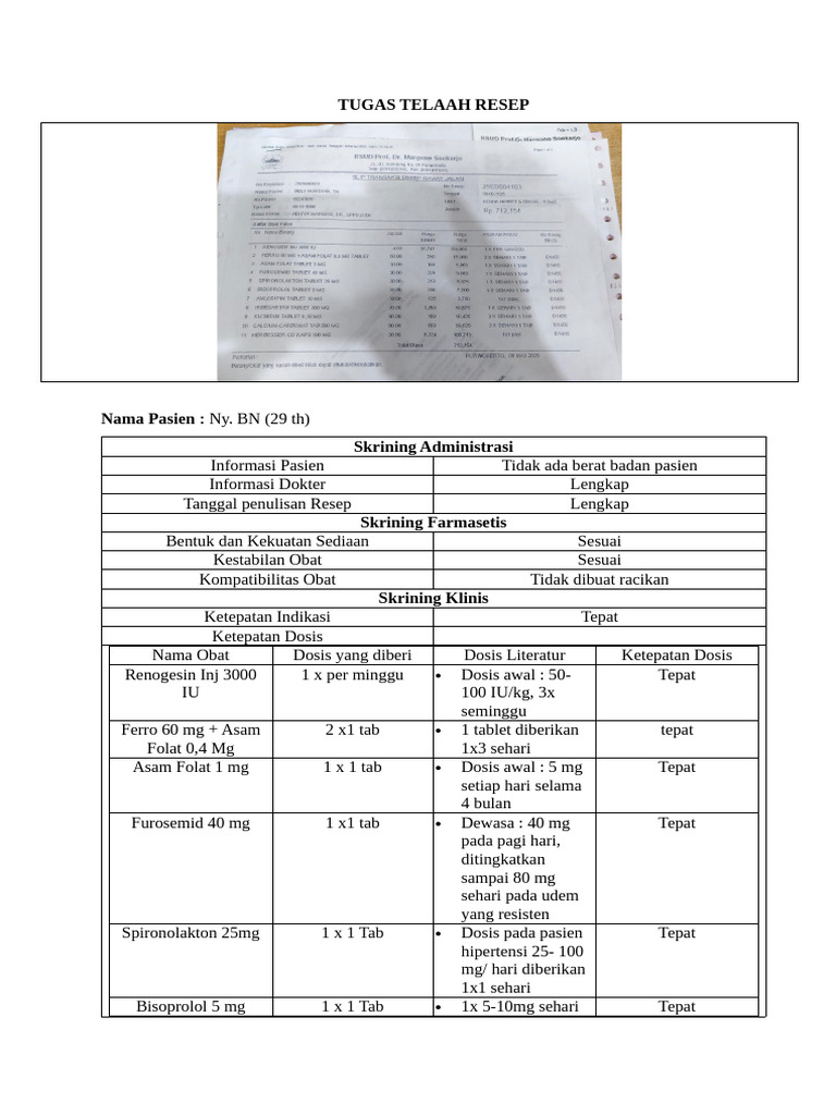 Telaah Resep Obat Pasien Hipertensi | PDF