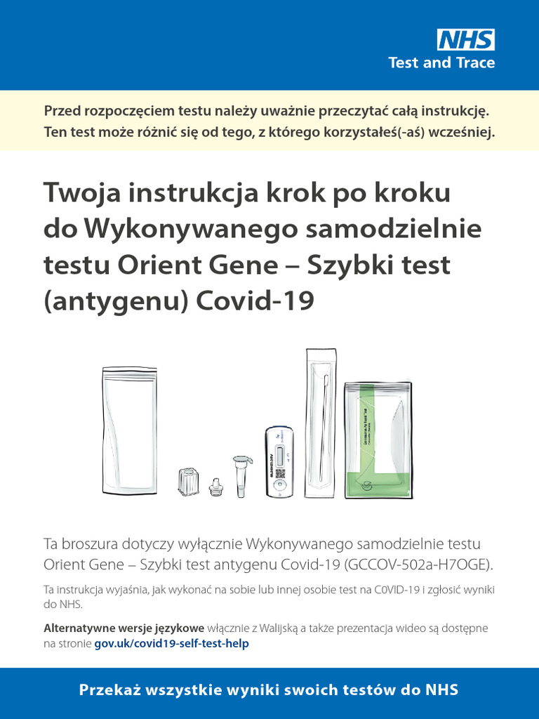 COVID 19 Self Test Nose Only Instructions Orient Gene Polish | PDF
