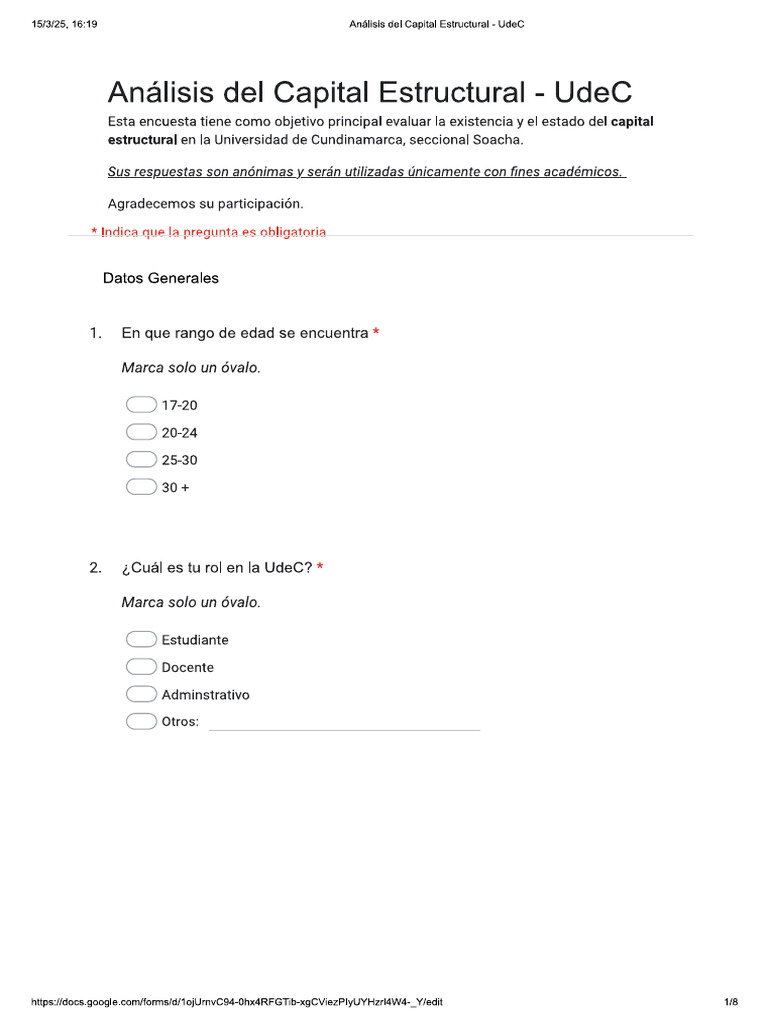 Encuesta de Capital Estructural | PDF