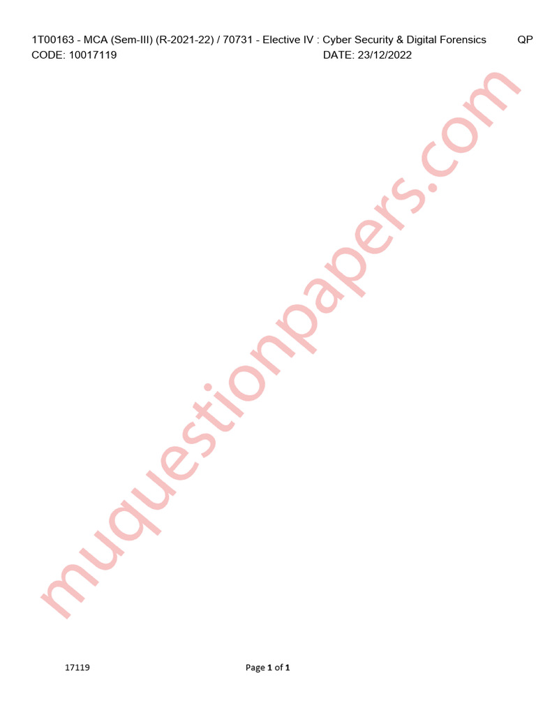 Technology - Mca Master of Computer Applications - Semester 3 - 2022 - December - Elective 4 ...