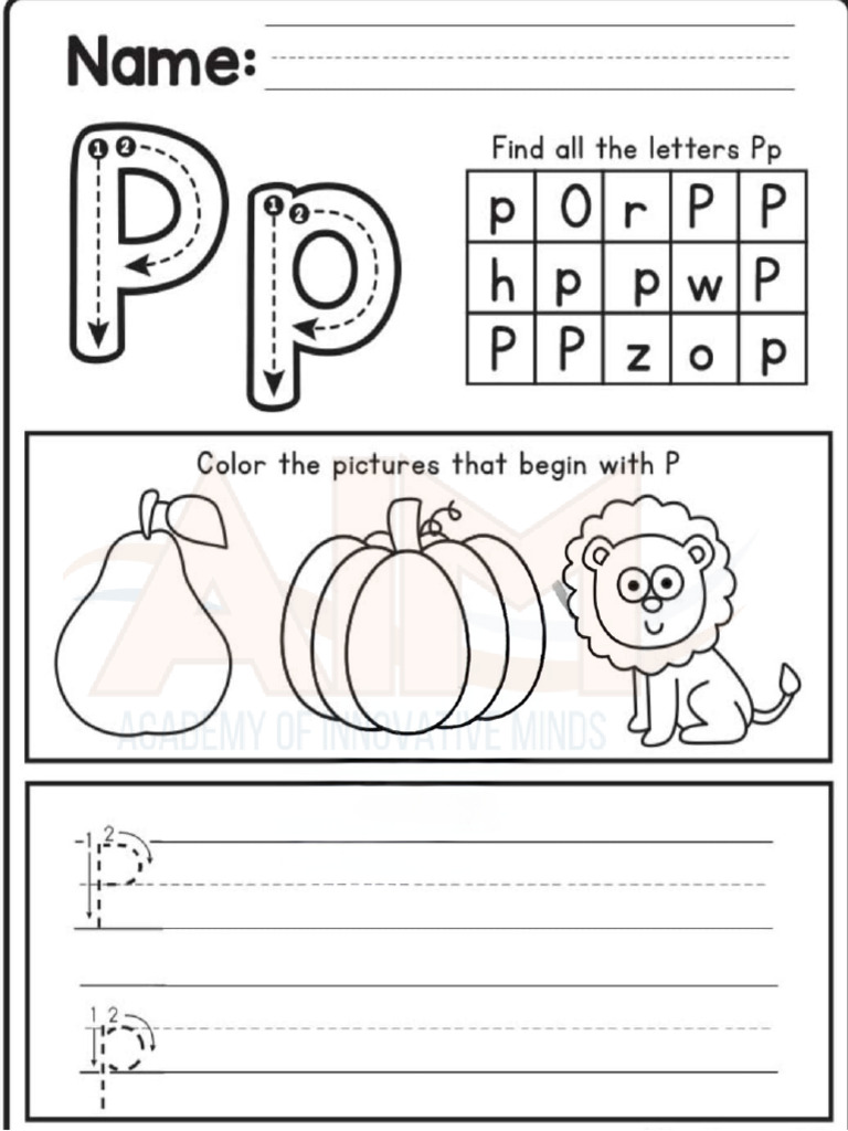 English Worksheet of P | PDF