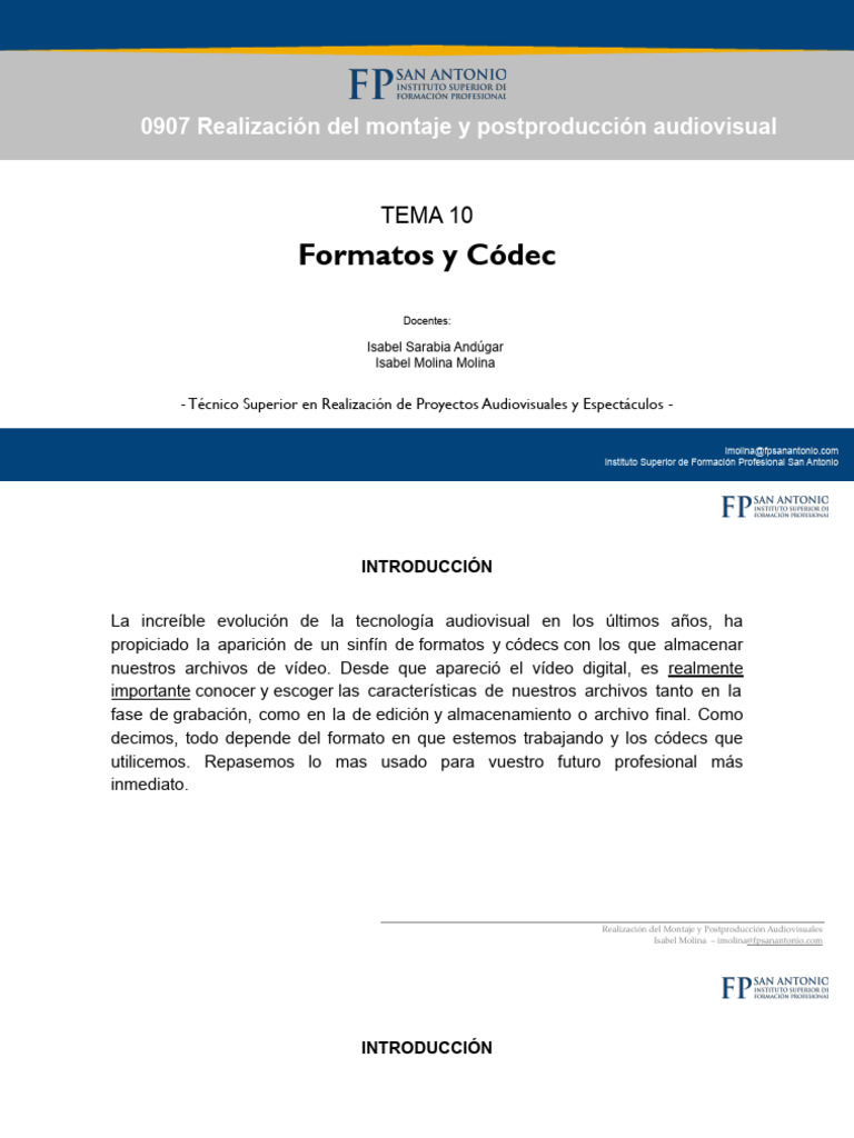 10 Formatos y Codecs 24-25 | PDF | Códec | Compresión de datos