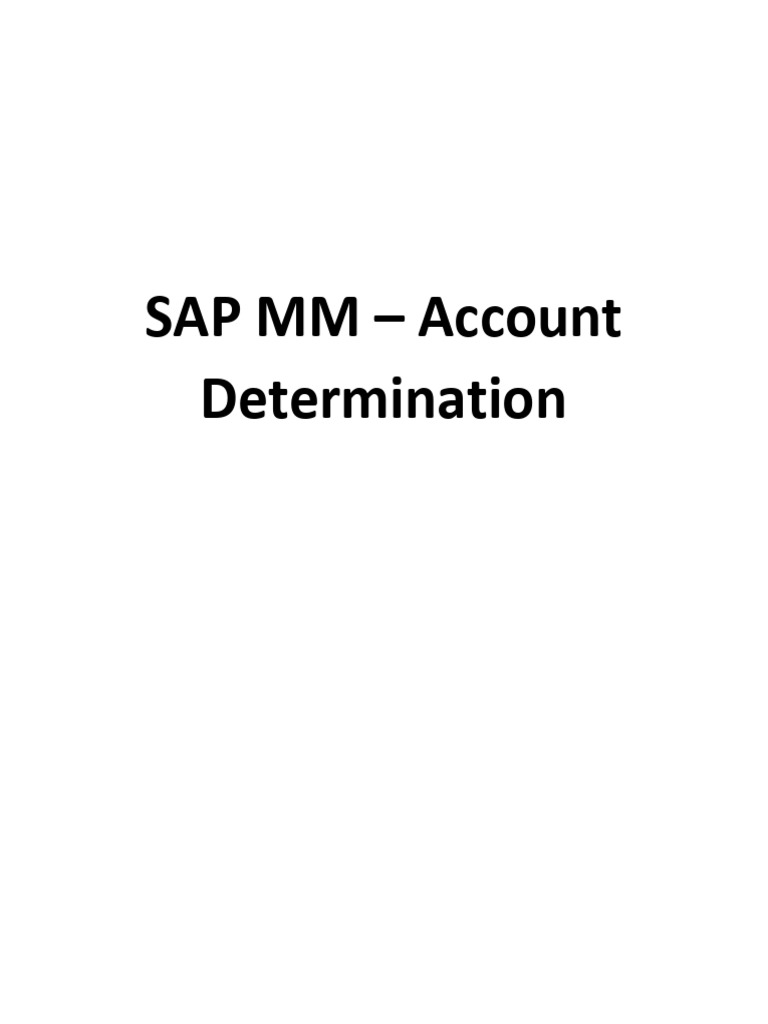 SAP MM - Account Determination | PDF | Computing
