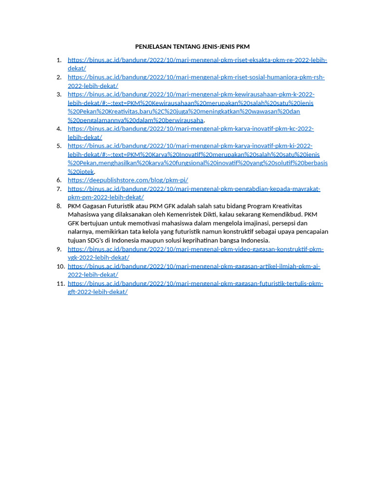 Jenis-Jenis PKM | PDF