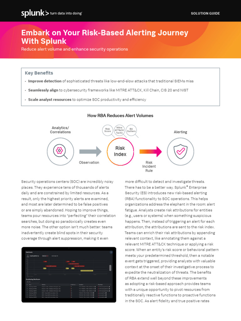 Embark On Your Risk Based Alerting Journey With Splunk | PDF | Computing