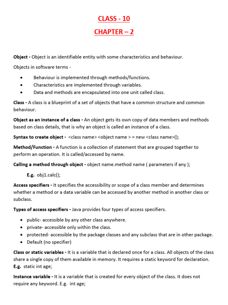 Class 10 Computer Chapter 2 Notes | PDF