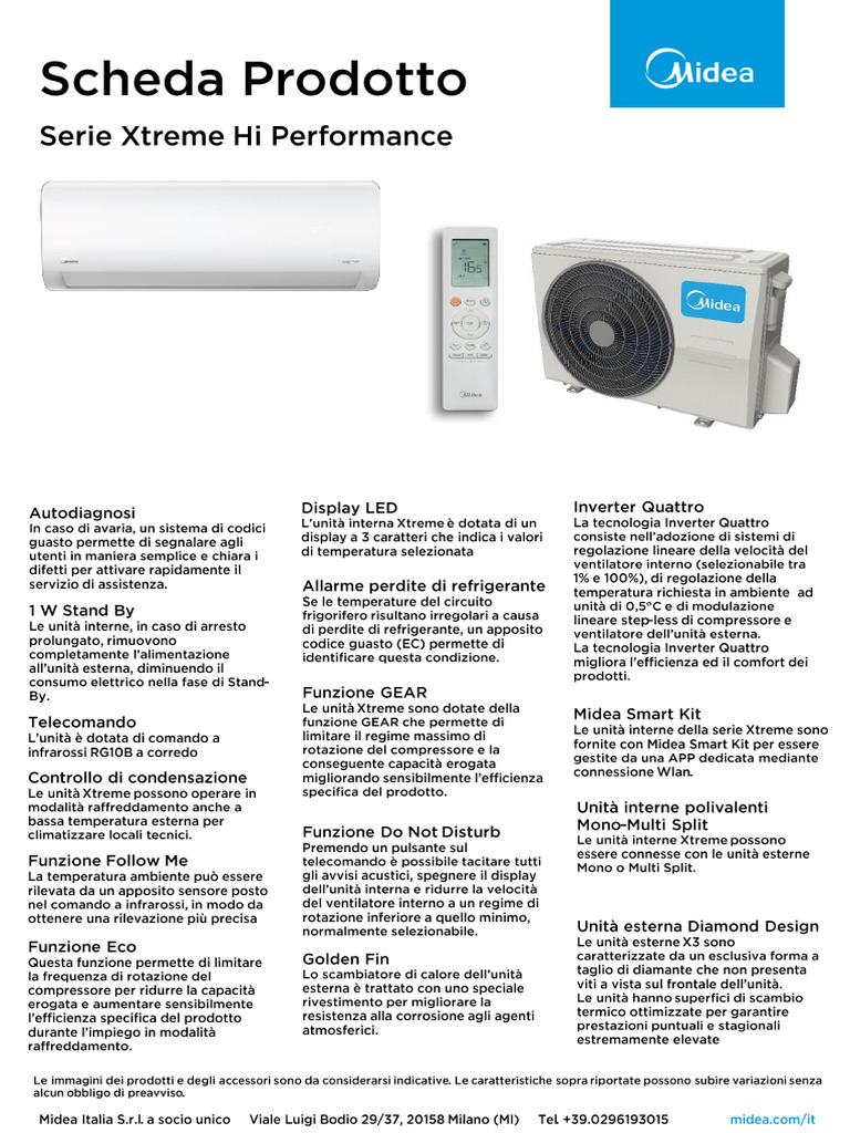 Midea_Xtreme_High_Performance_MSAGBU_09HRFN8_Scheda_Prodotto | PDF