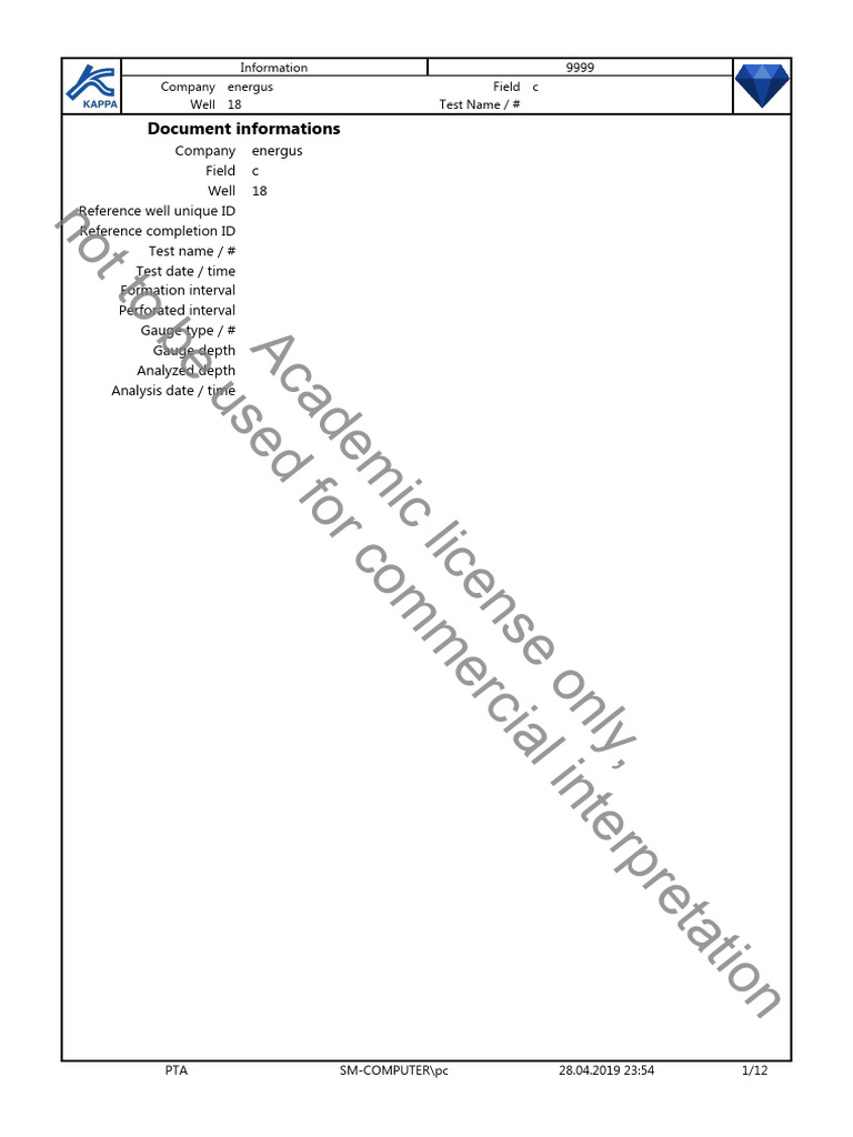 Energus Well 18 PTA Analysis Report | PDF | Pressure | Applied And ...