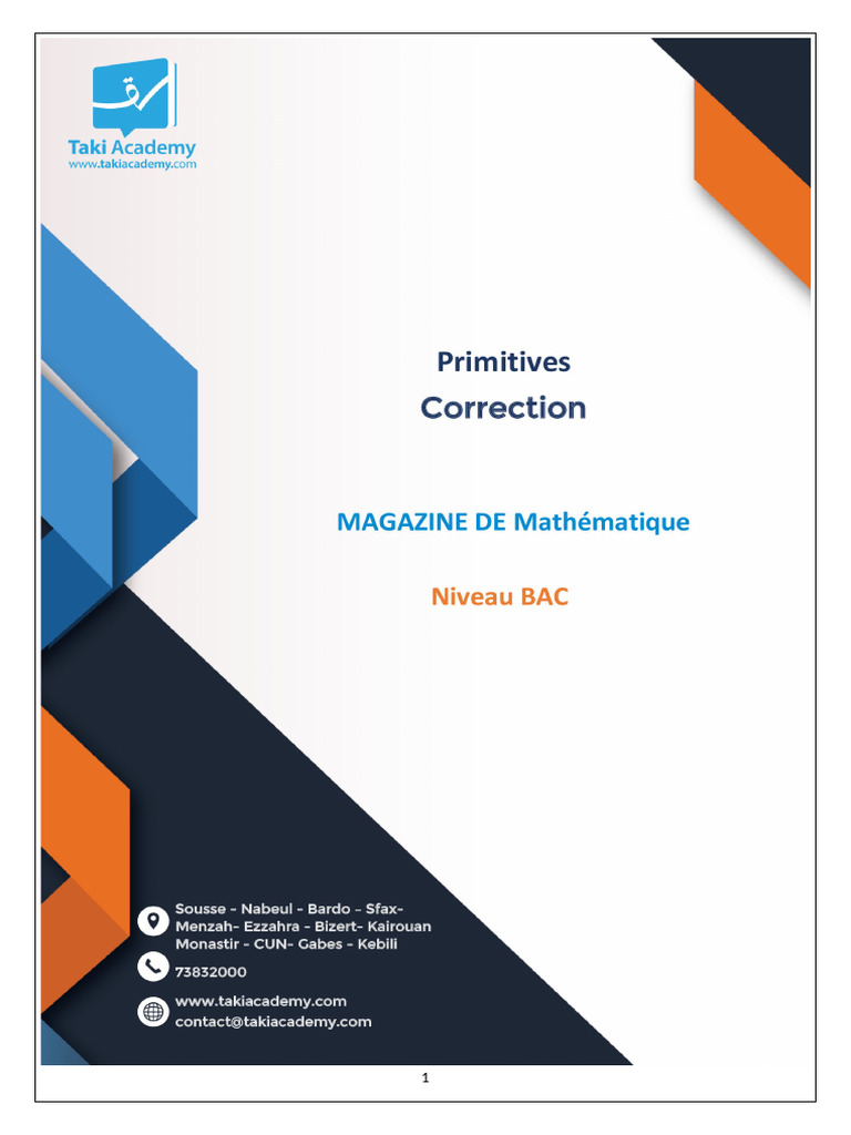 Magazine 5 (Primitives) .Corrigé | PDF