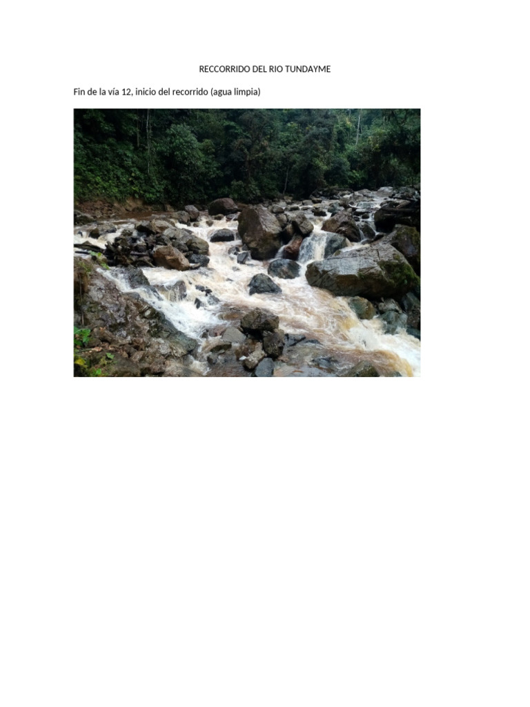 Recorrido del Río Tundayme: Impacto Ambiental | PDF