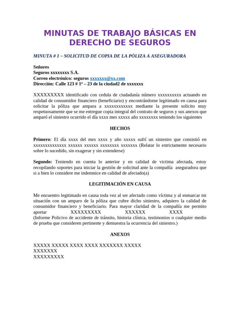 Minutas de Trabajo | PDF | Daños y perjuicios | Póliza de seguros