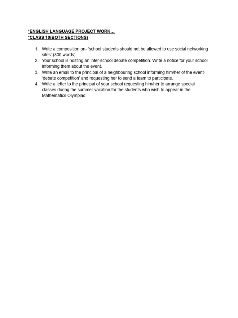 -English Language Project Work… | PDF