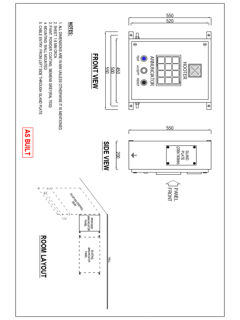 As Built Drawing - Annunciator Panel | PDF