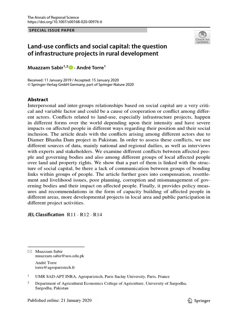 Land-Use Conflicts and Social Capital The Question of Infrastrure ...