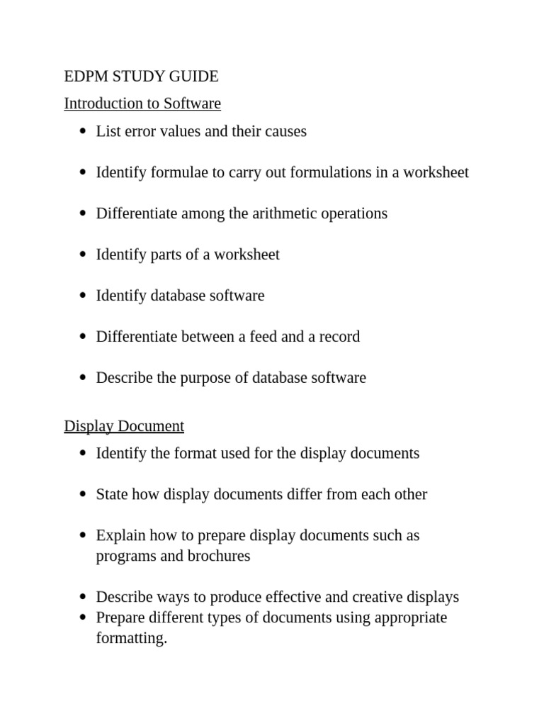 EDPM STUDY GUIDE | PDF