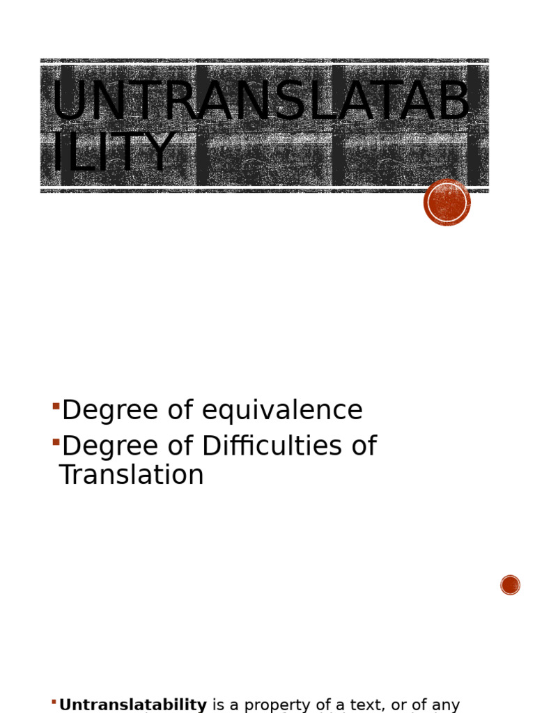 Untranslatability | PDF