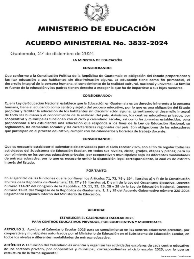 Acuerdo Ministerial No. 3832-2024 | PDF