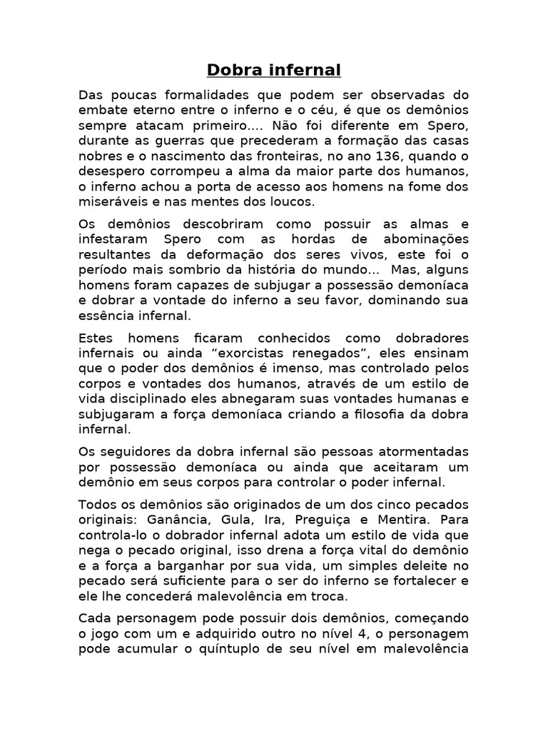 Dobra Infernal: Poderes e Abnegações | PDF | Percepção | Alma