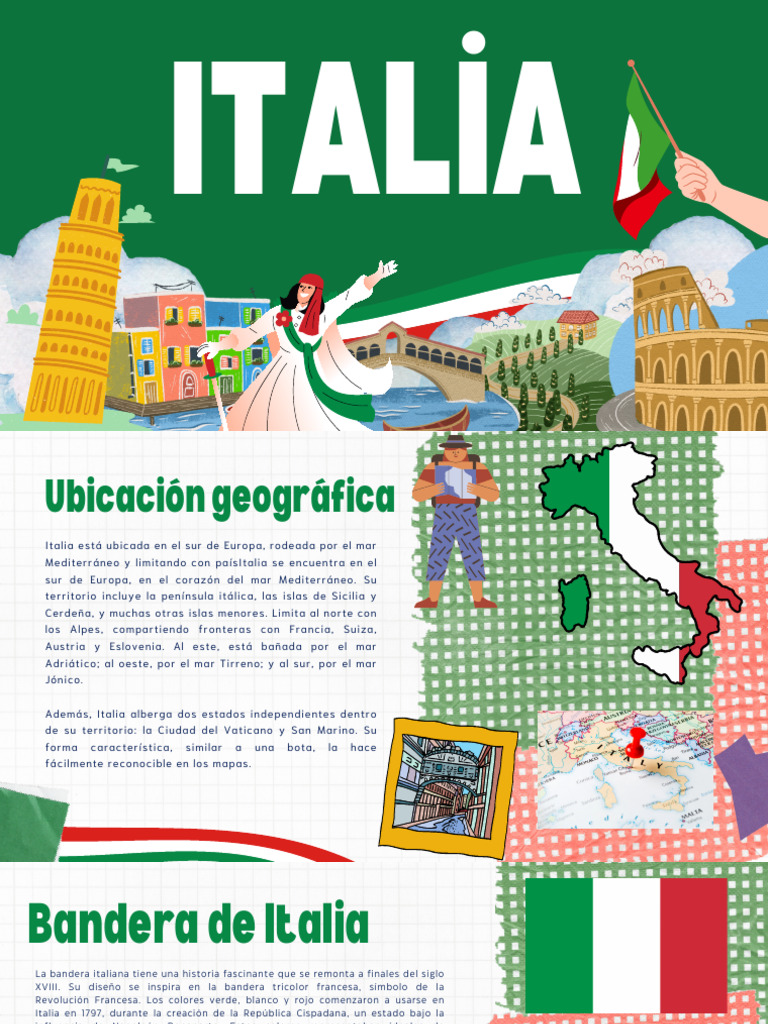 Italy Introduction Presentation in Red and Green Informative Style ...