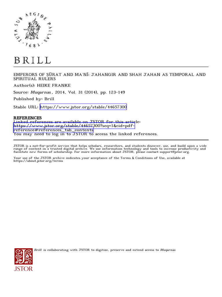 Jahangir and Shah Jahan As Temporal and Spiritual Rulers | PDF | Ulama ...