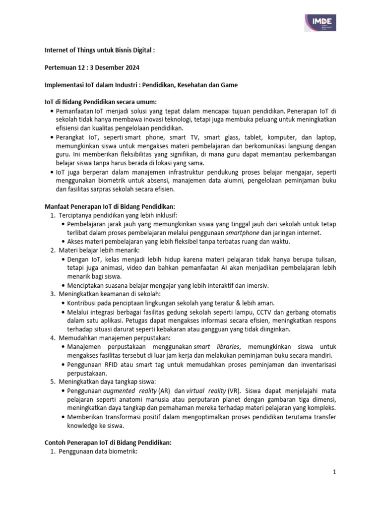 Materi IoT 24 - 12 | PDF