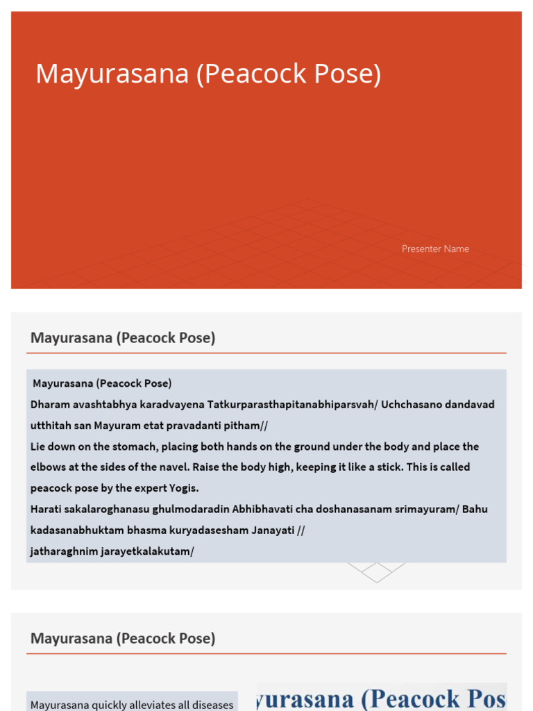 Mayurasana (Peacock Pose) | PDF