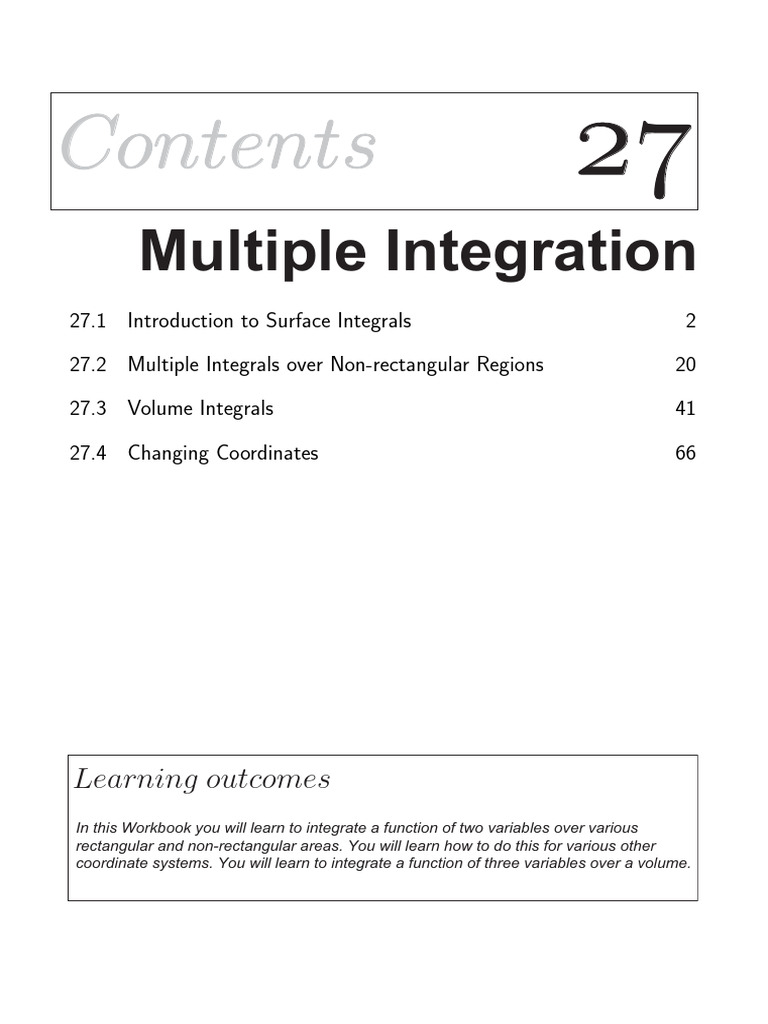 HELM Workbook 27 Multiple Integration | PDF | Integral | Area