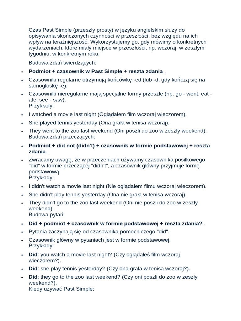 Past Simple | PDF