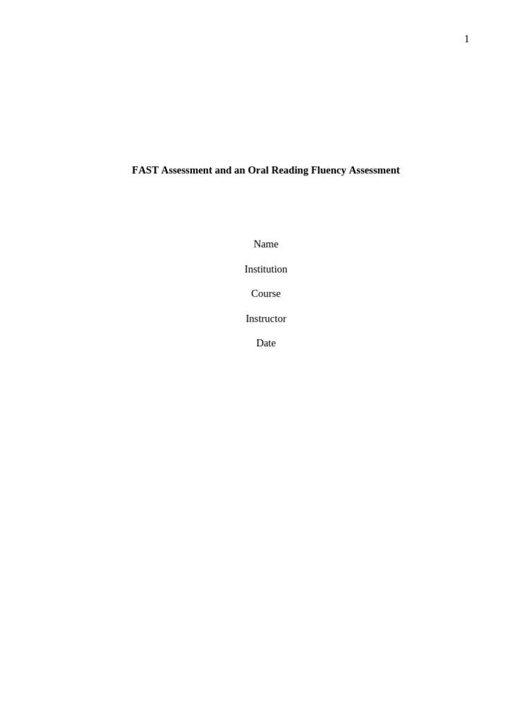 FAST Assessment: Reading Fluency Insights | PDF | Reading Comprehension ...