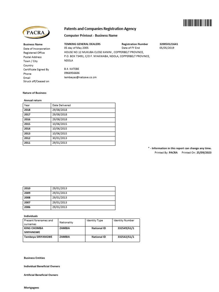 PACRA 328390 9 2023 Certificate | PDF